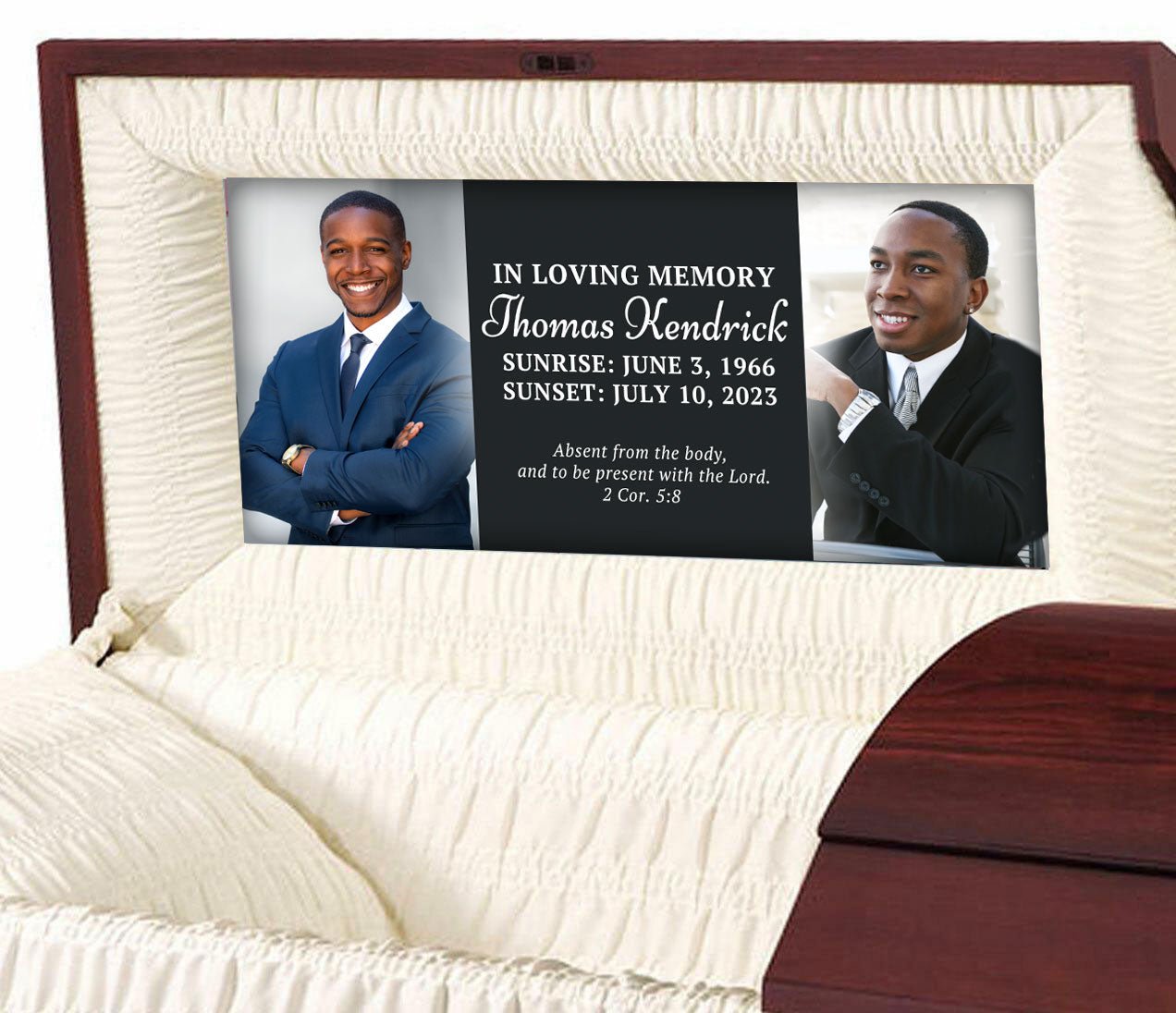 2 Photo Collage Custom Casket Panel Insert - Celebrate Prints