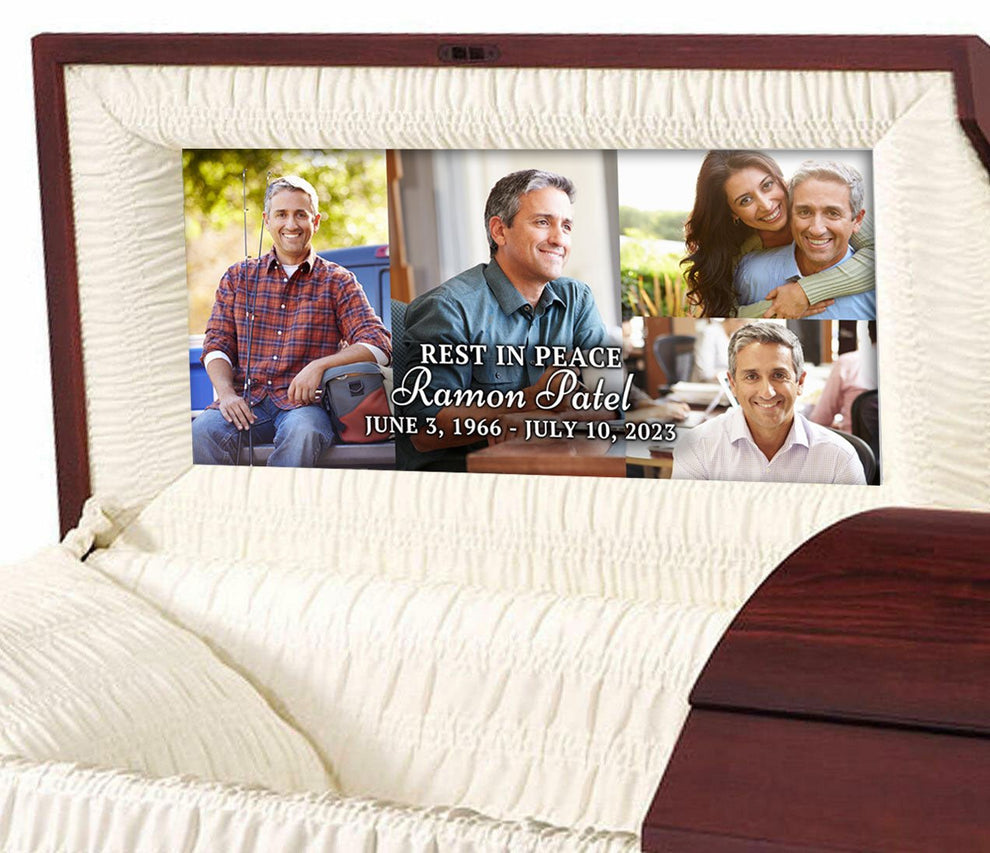 4 Photo Collage Custom Casket Panel Insert - Celebrate Prints