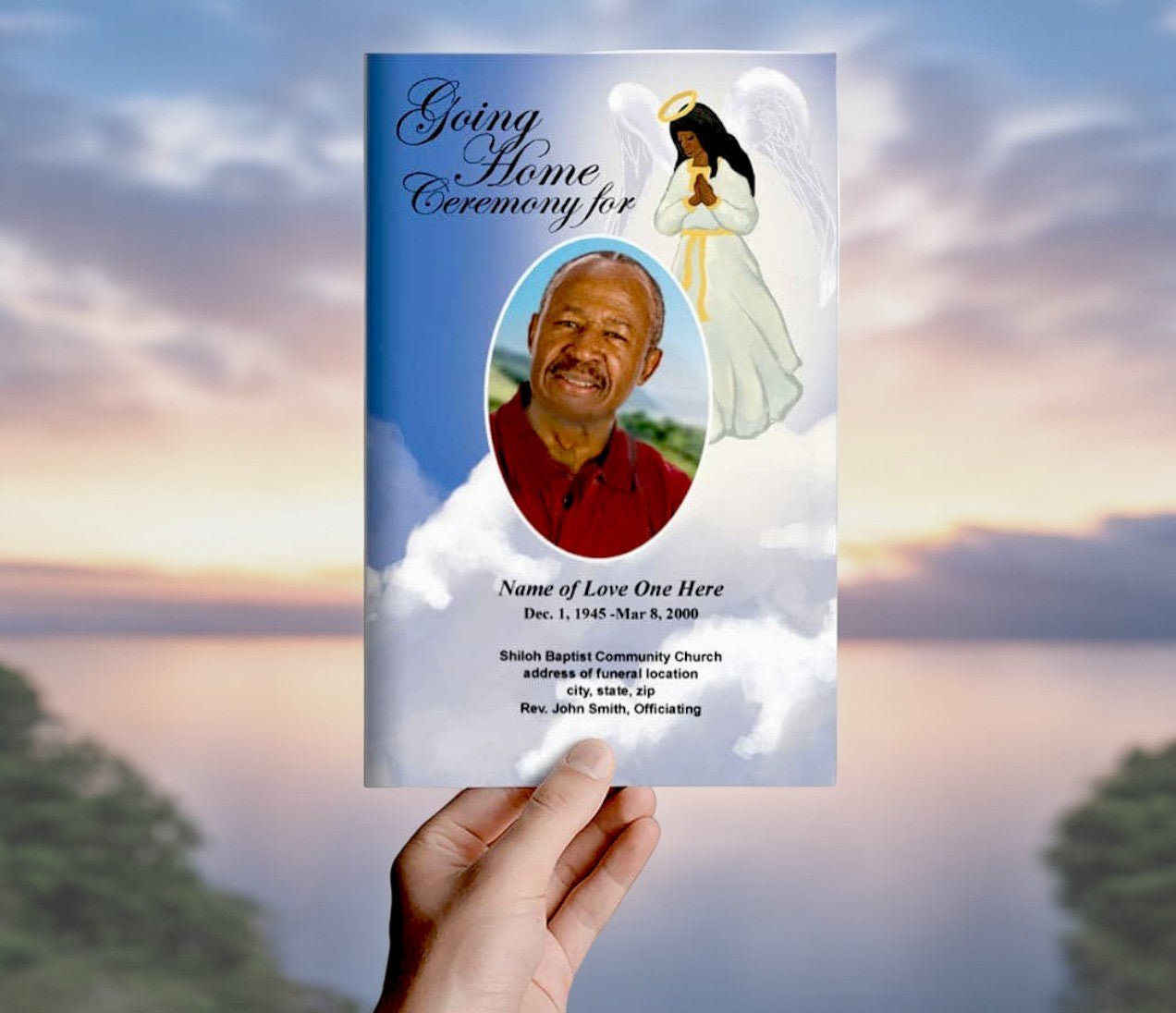 Angel Funeral Program Template - Celebrate Prints