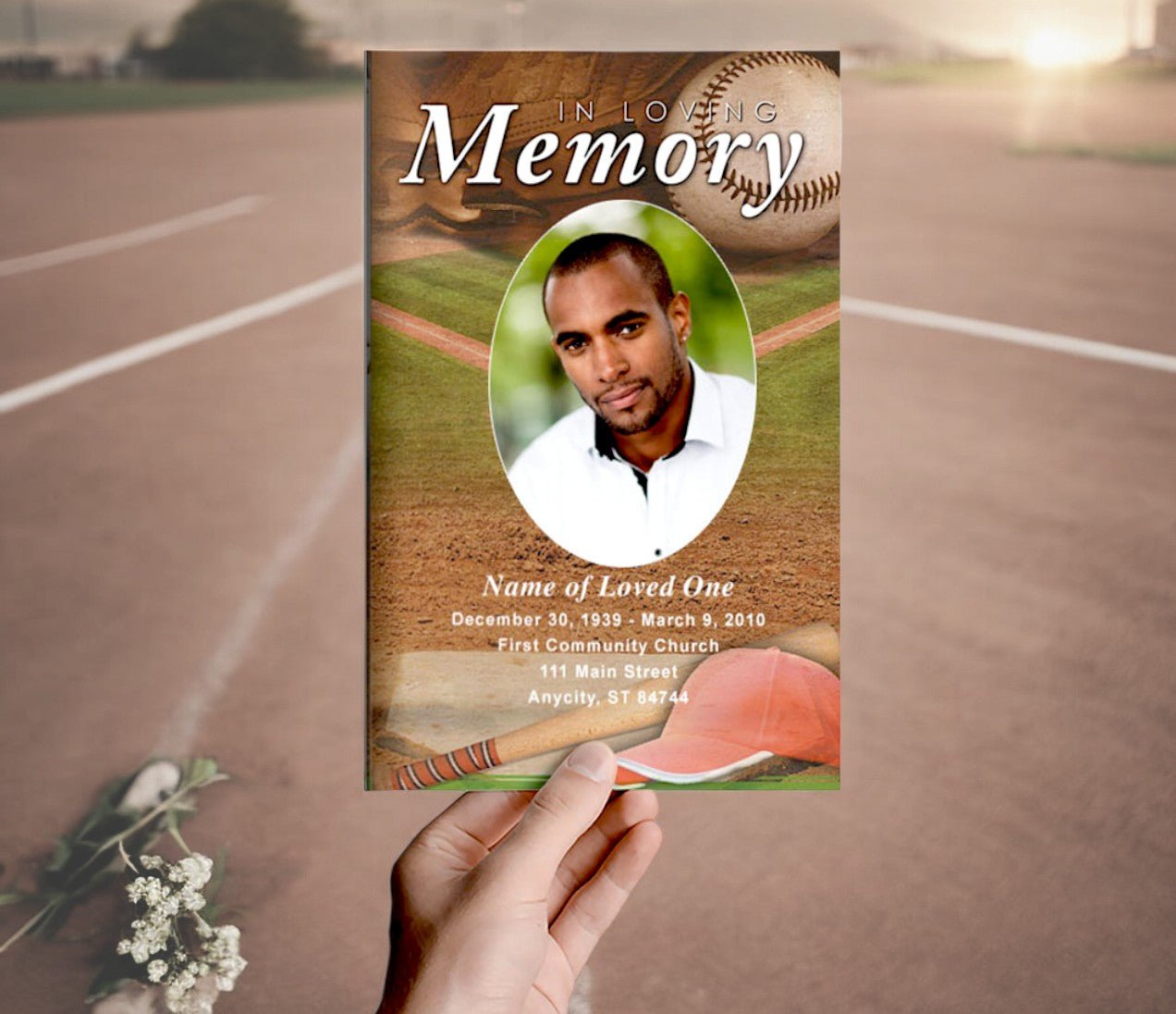 Baseball Funeral Program Template - Celebrate Prints