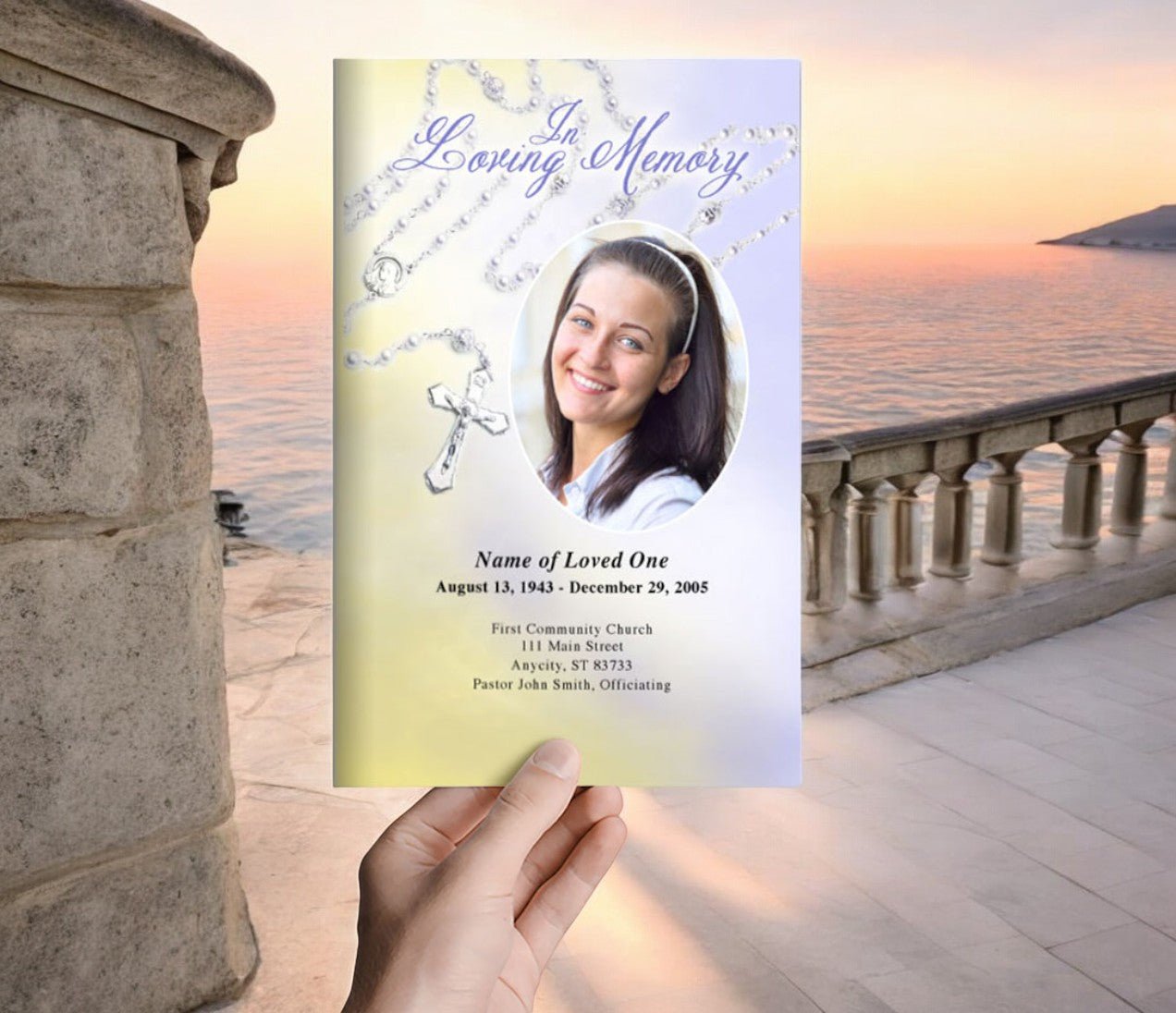 Beads Funeral Program Template - The Funeral Program Site – Celebrate ...