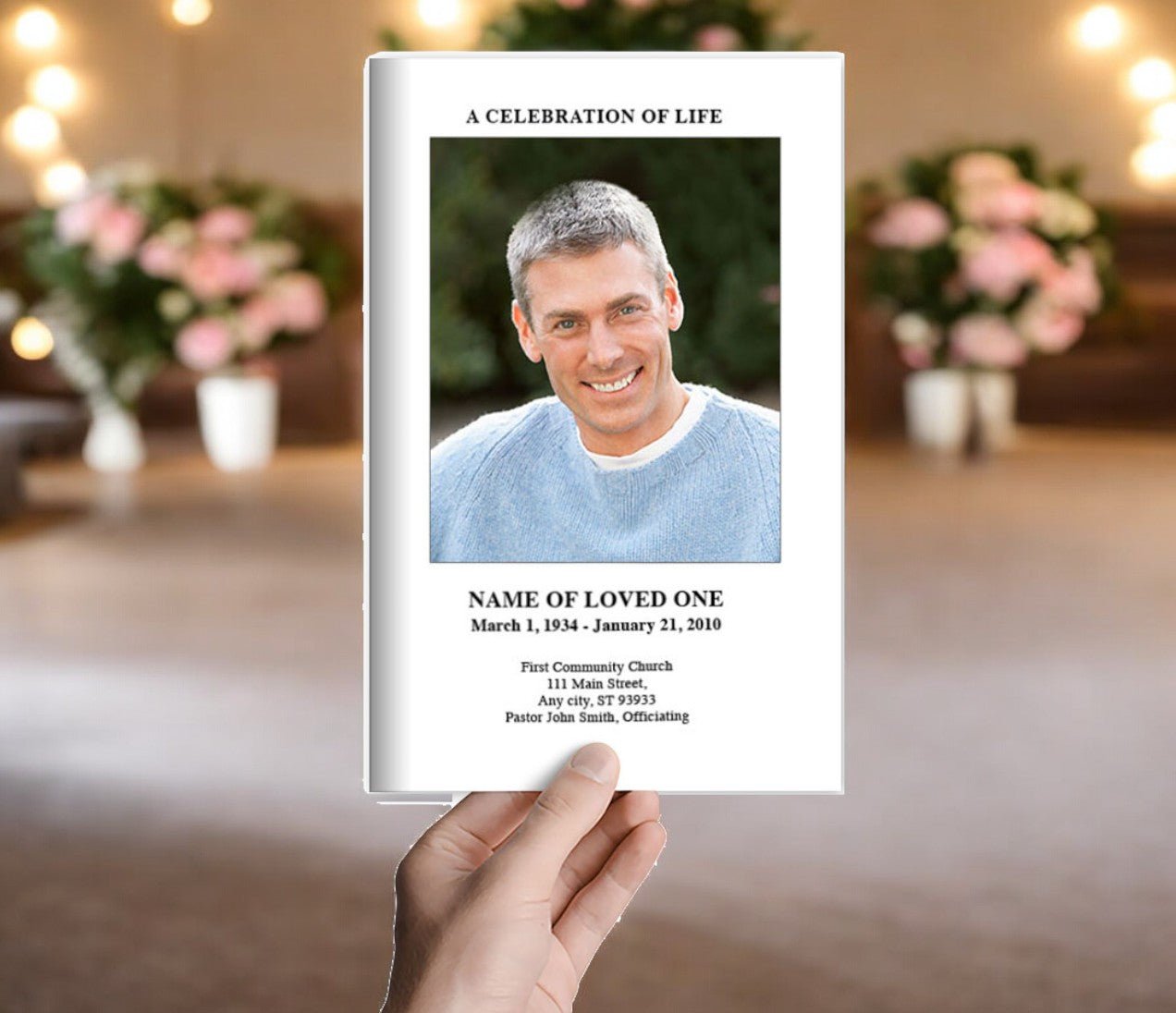 Blank Funeral Program Template - Celebrate Prints