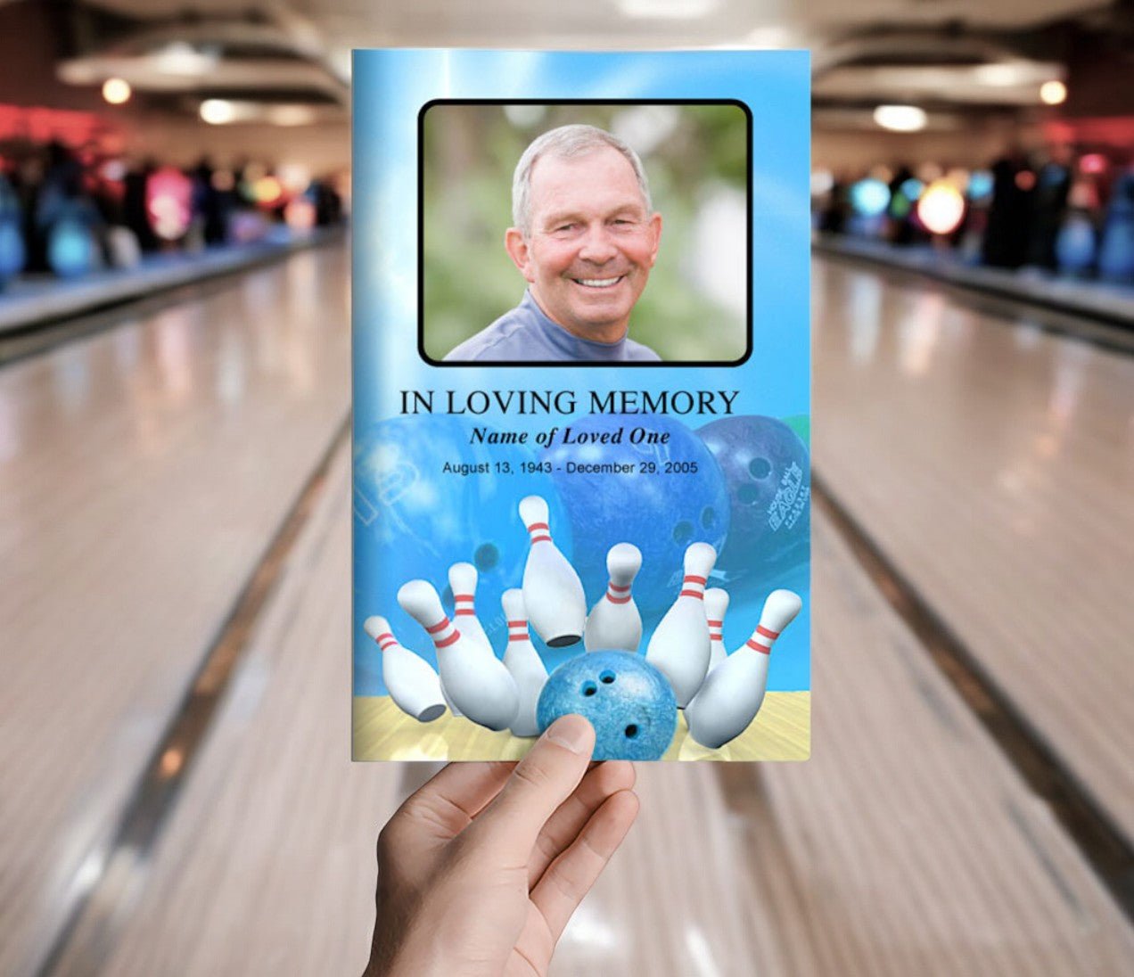 Bowling Funeral Program Template - Celebrate Prints