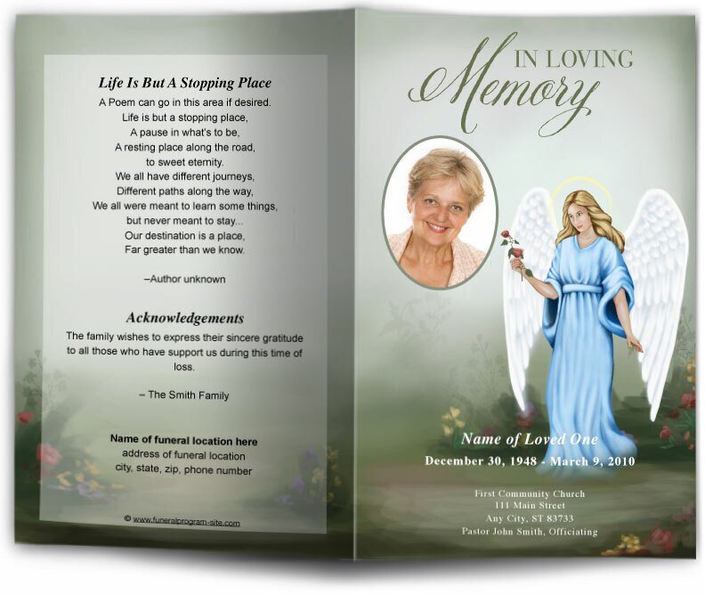 Charity Funeral Program Template - Celebrate Prints