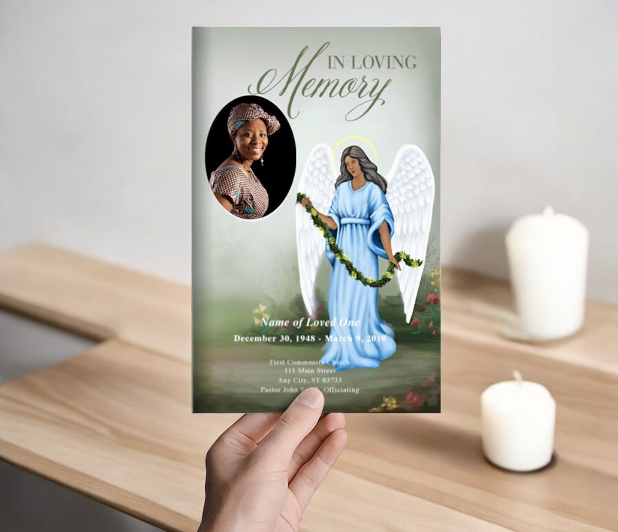 Charity Funeral Program Template - Celebrate Prints