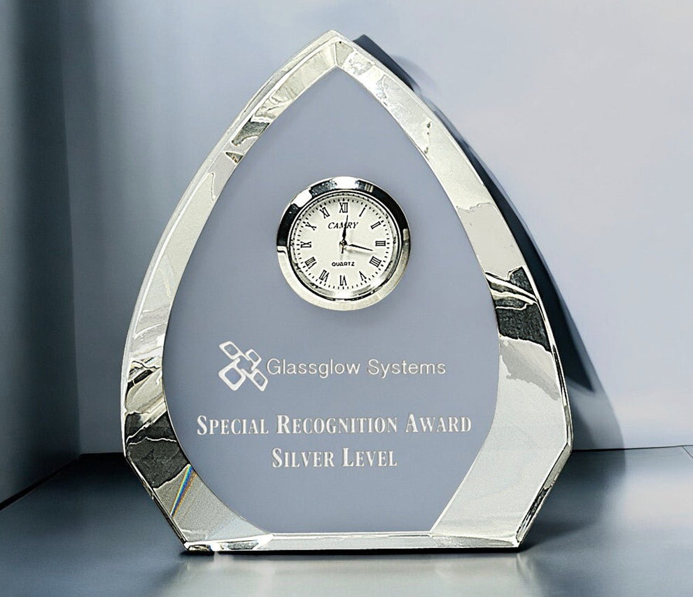 Clear Crystal Arch with Clock - Celebrate Prints