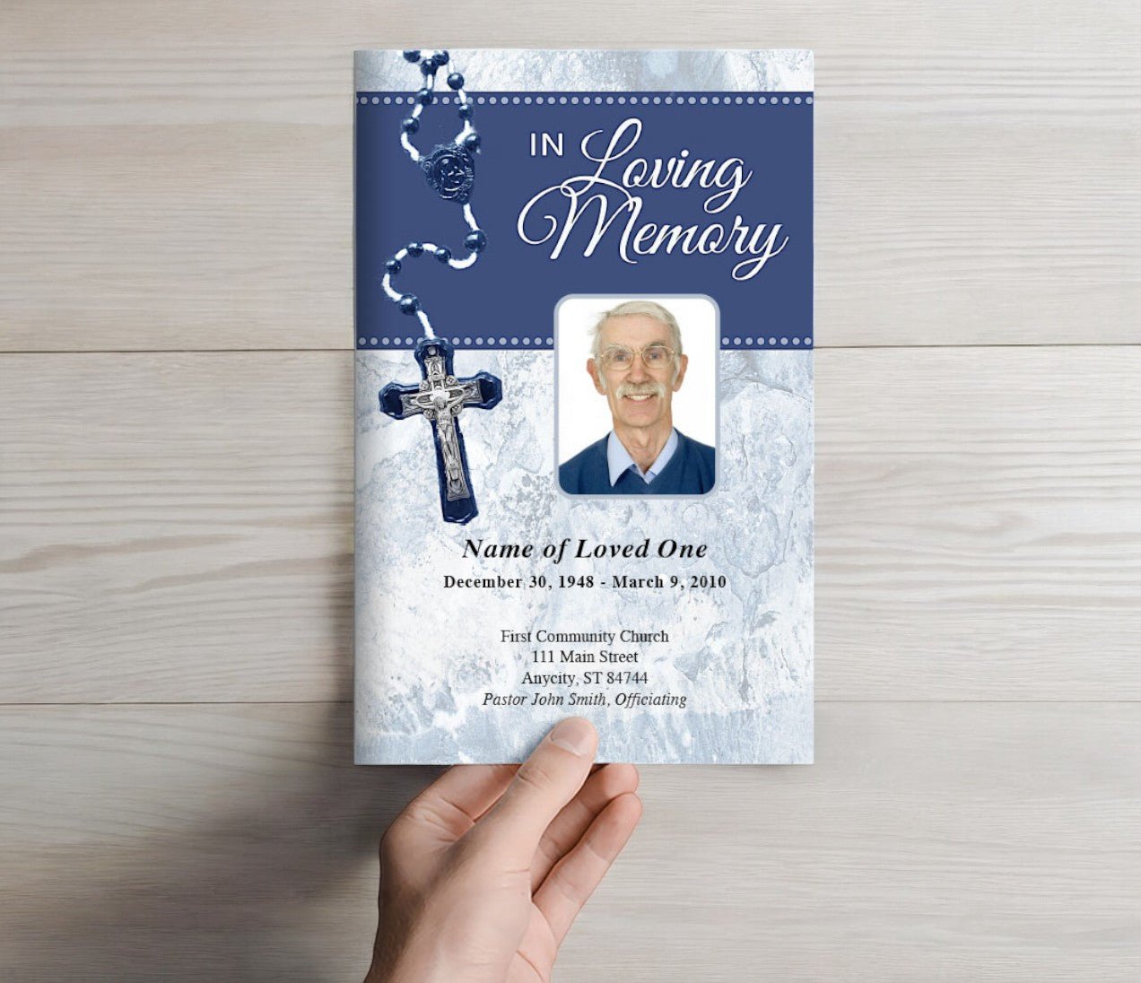 Crucifix Funeral Program Template - Celebrate Prints