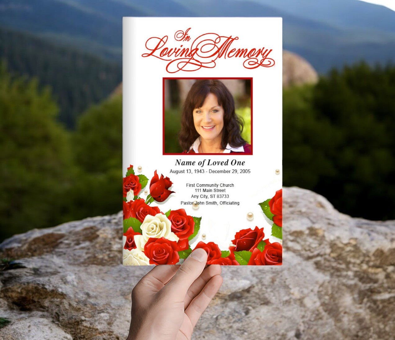 Diva Funeral Program Template - Celebrate Prints