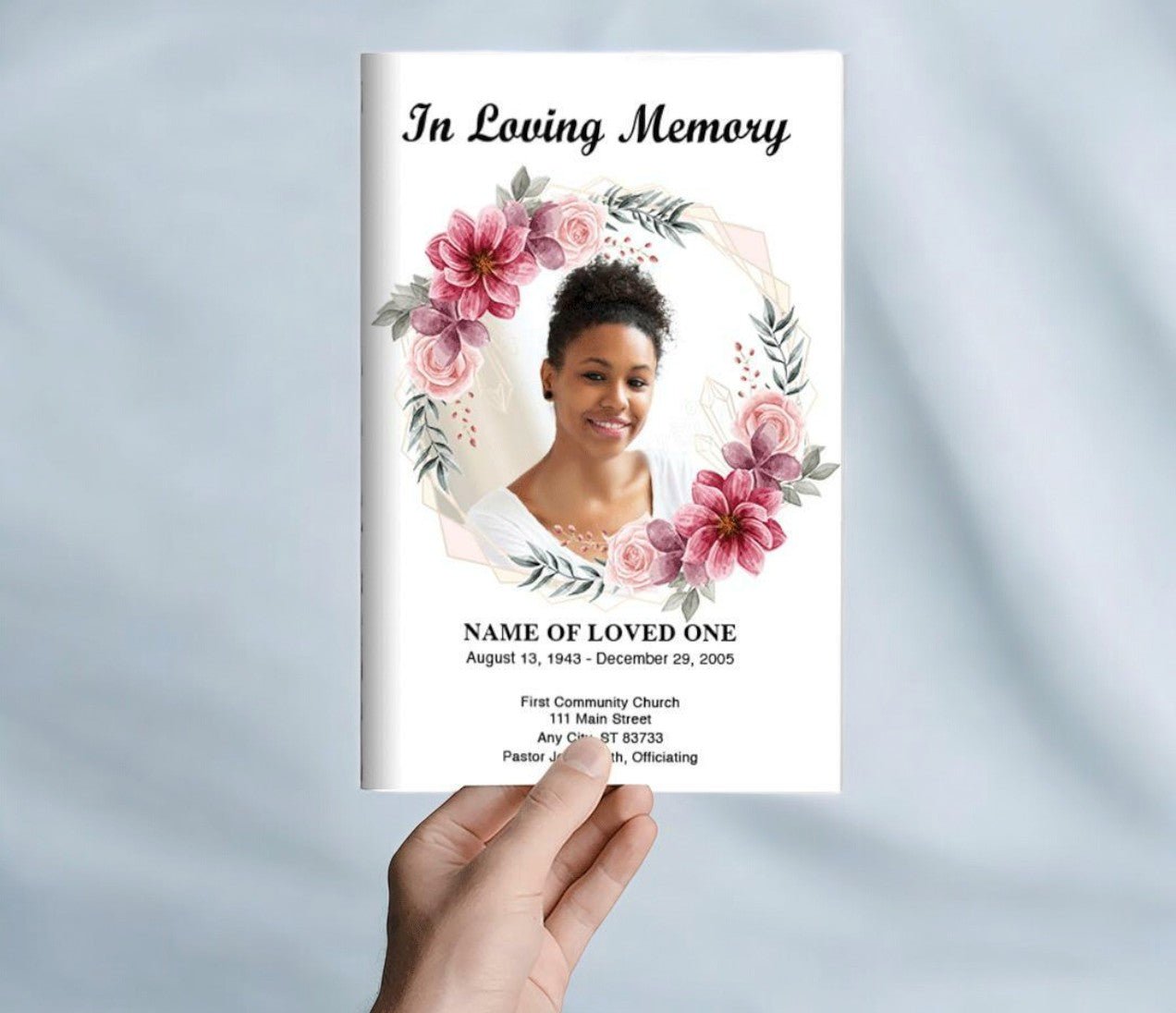 Flower Framed Funeral Program Template - The Funeral Program Site ...