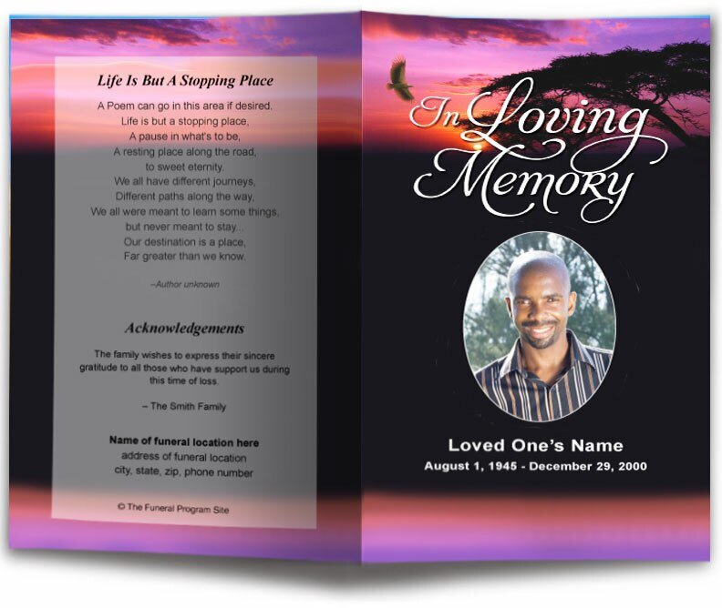 Imagine Funeral Program Template - Celebrate Prints