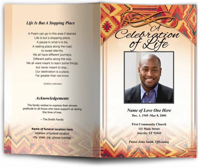 Impala Funeral Program Template - Celebrate Prints