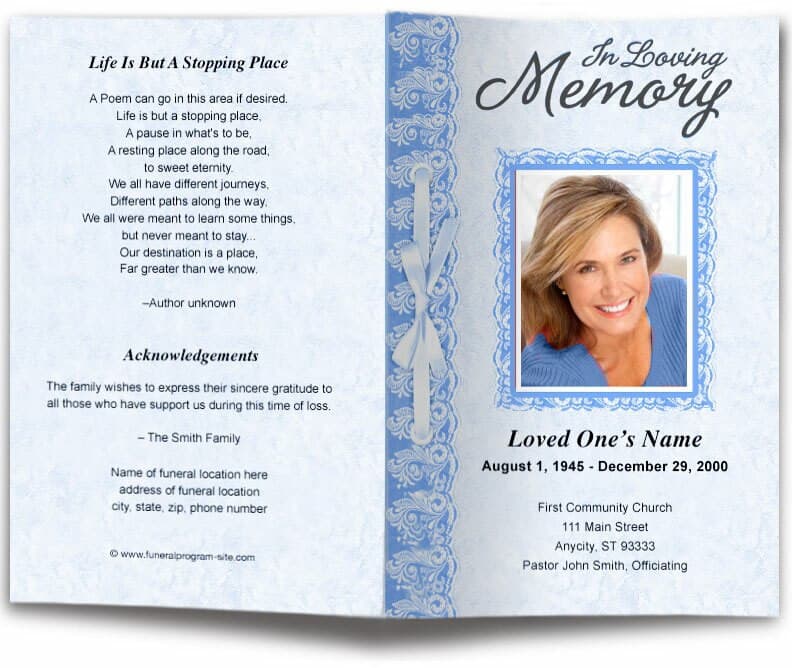 Jasper Funeral Program Template - Celebrate Prints