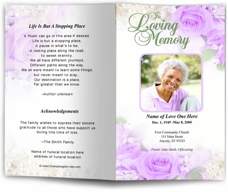 Joyful Funeral Program Template - Celebrate Prints