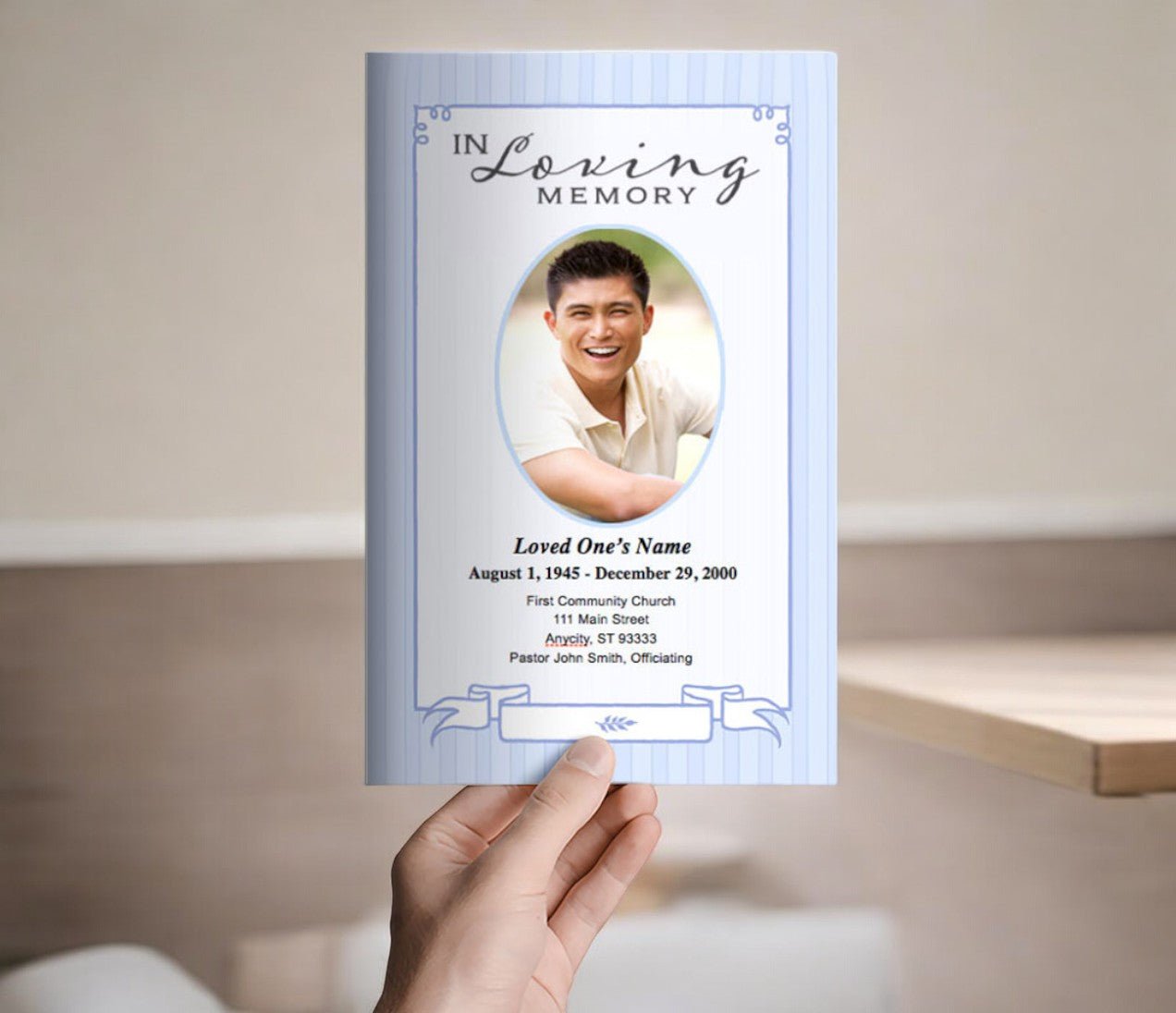 Posy Funeral Program Template - Celebrate Prints