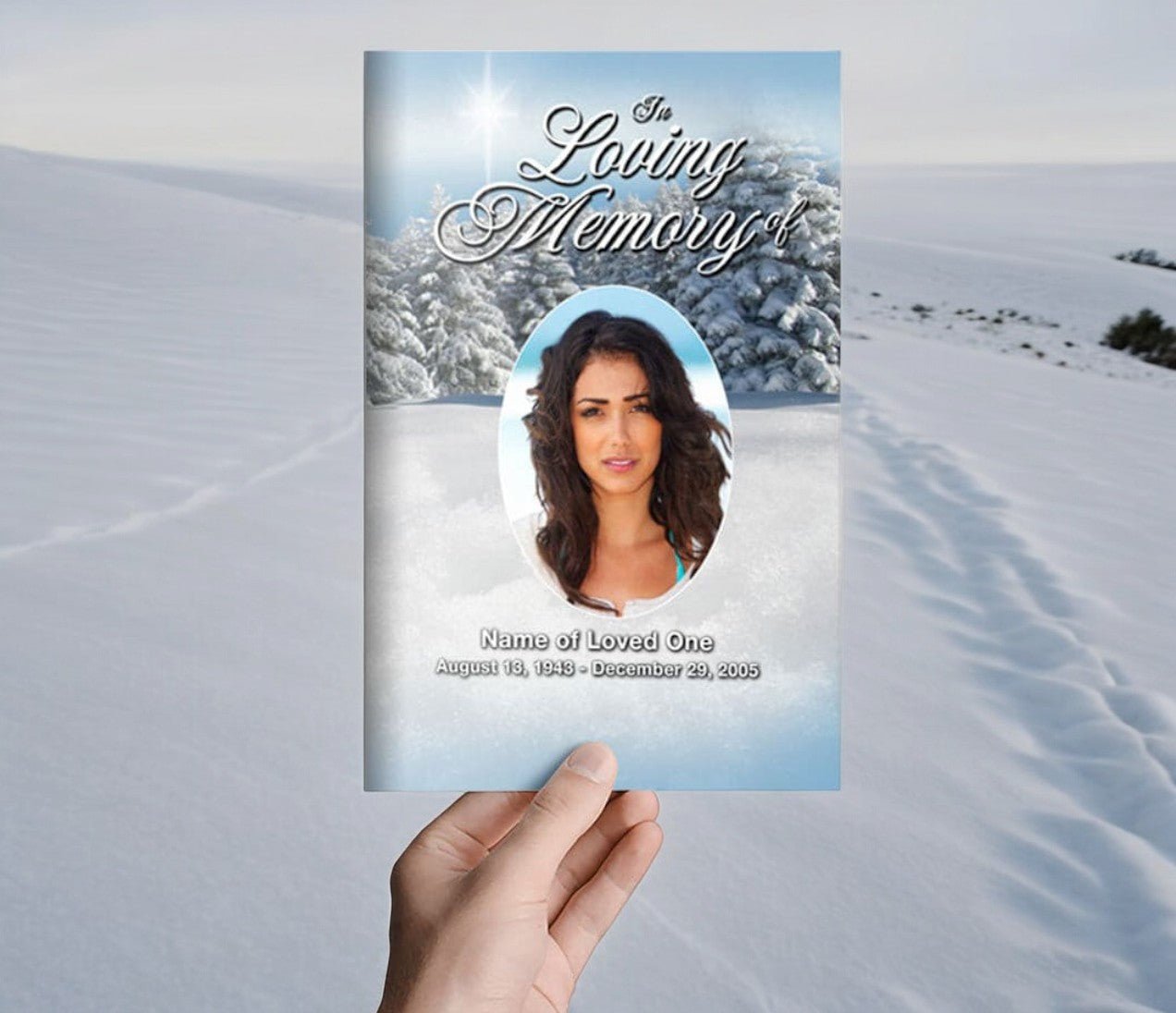 Powder Funeral Program Template - Celebrate Prints