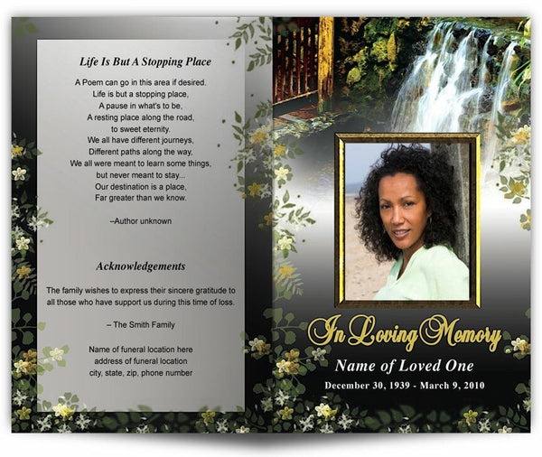 Serene Funeral Program Template - Celebrate Prints