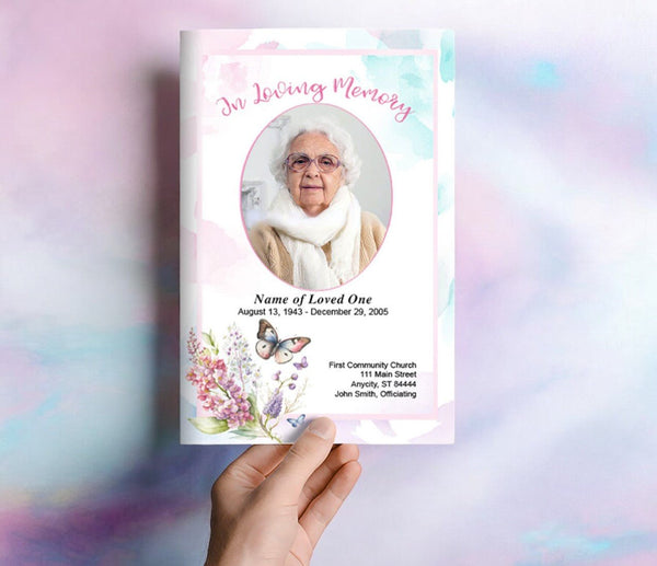 Spring Garden Funeral Program Template - Celebrate Prints