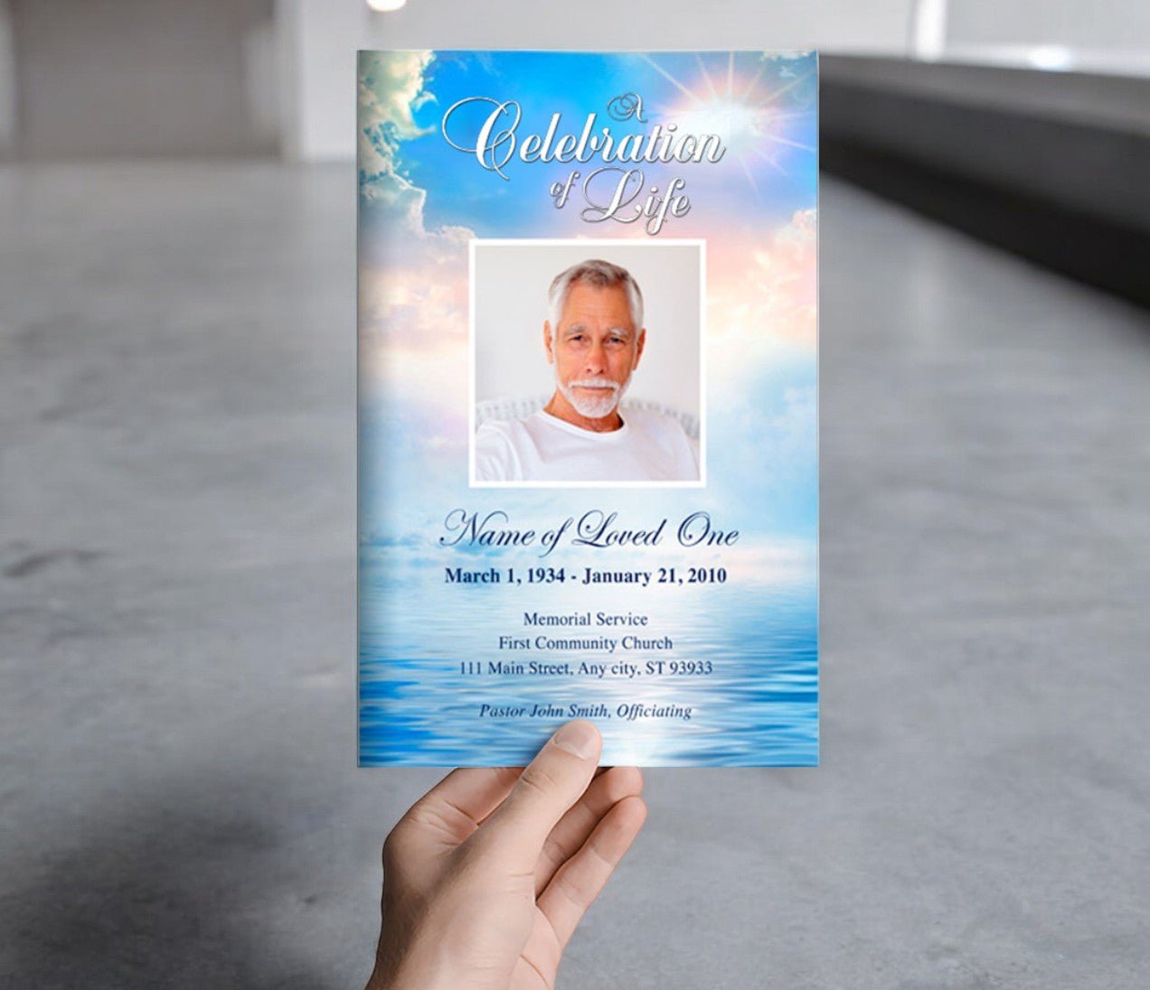 Starlight Funeral Program Template - Celebrate Prints