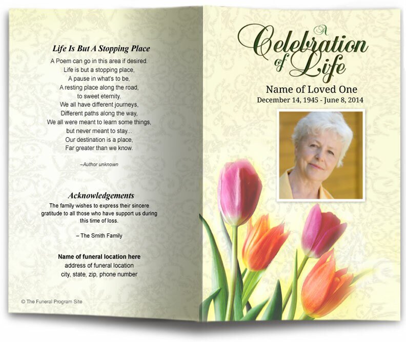 Sunny Funeral Program Template - Celebrate Prints