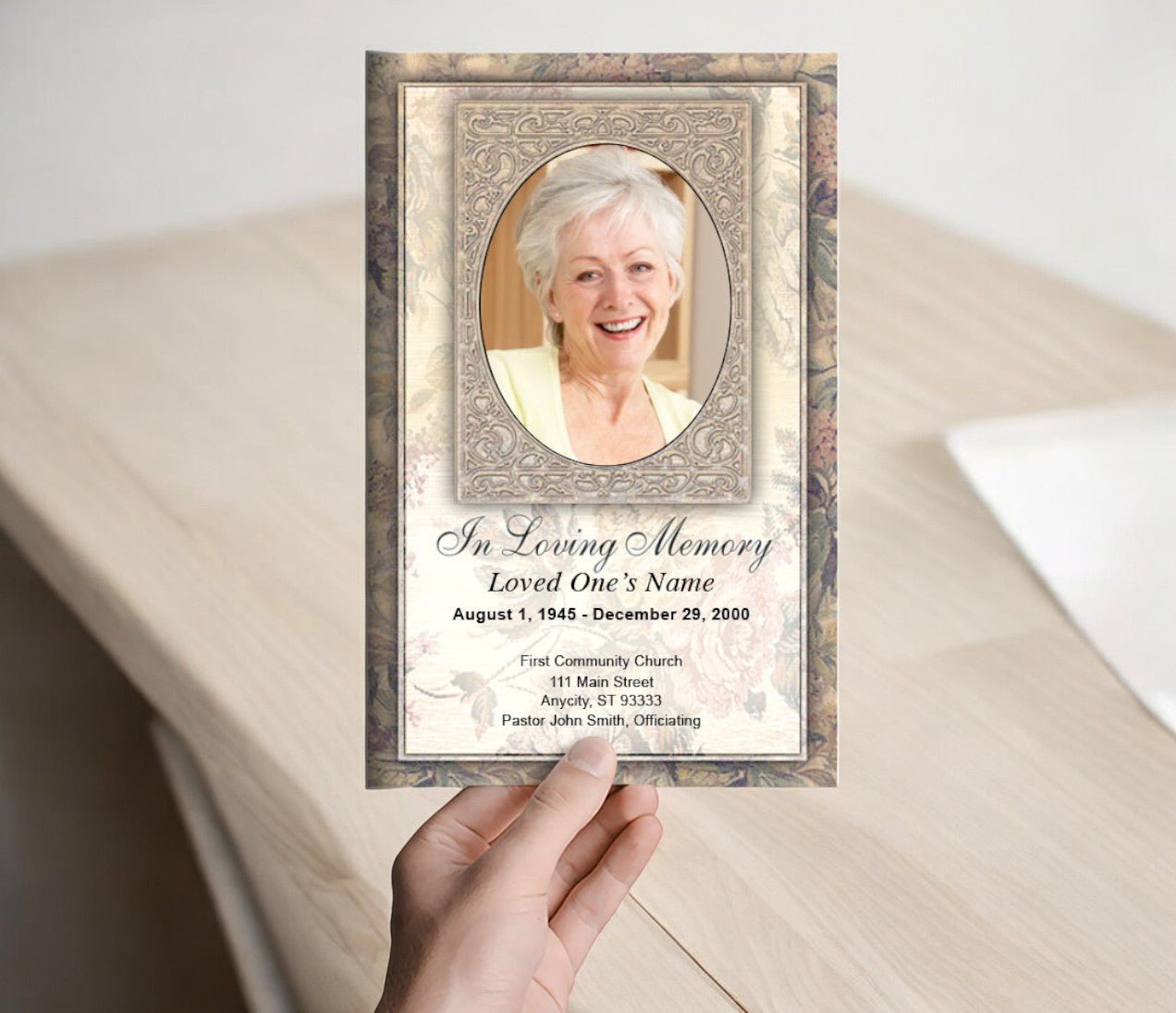 Tapestry Funeral Program Template - Celebrate Prints