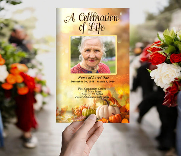 Thanksgiving Funeral Program Template - Celebrate Prints