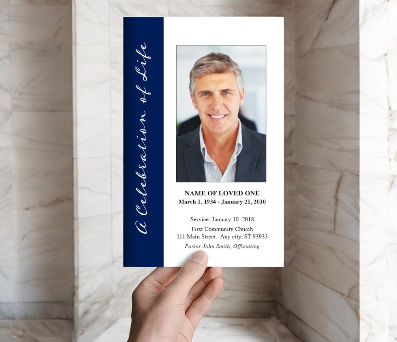 Vertical Funeral Program Template - Celebrate Prints