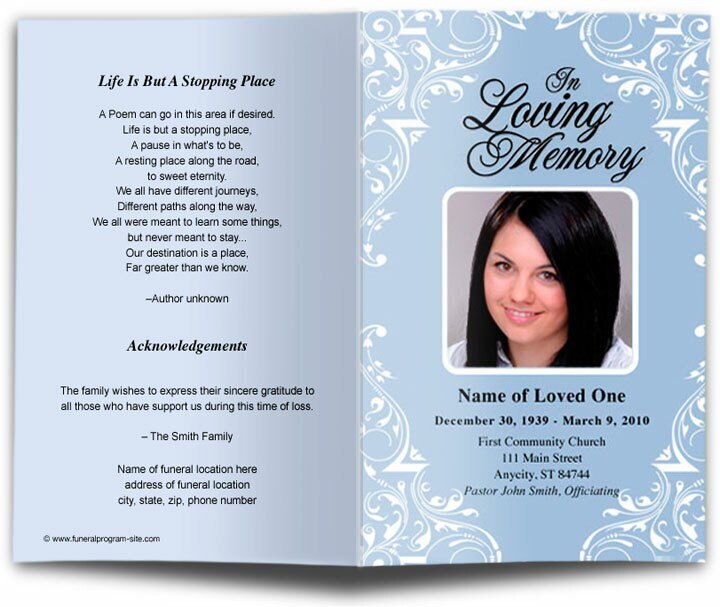 Victoria Funeral Program Template - Celebrate Prints