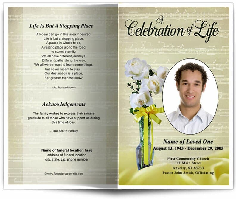 Vivace Funeral Program Template - Celebrate Prints