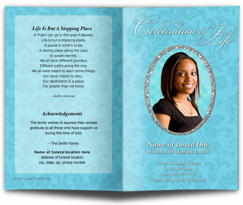 Whitney Funeral Program Template - Celebrate Prints