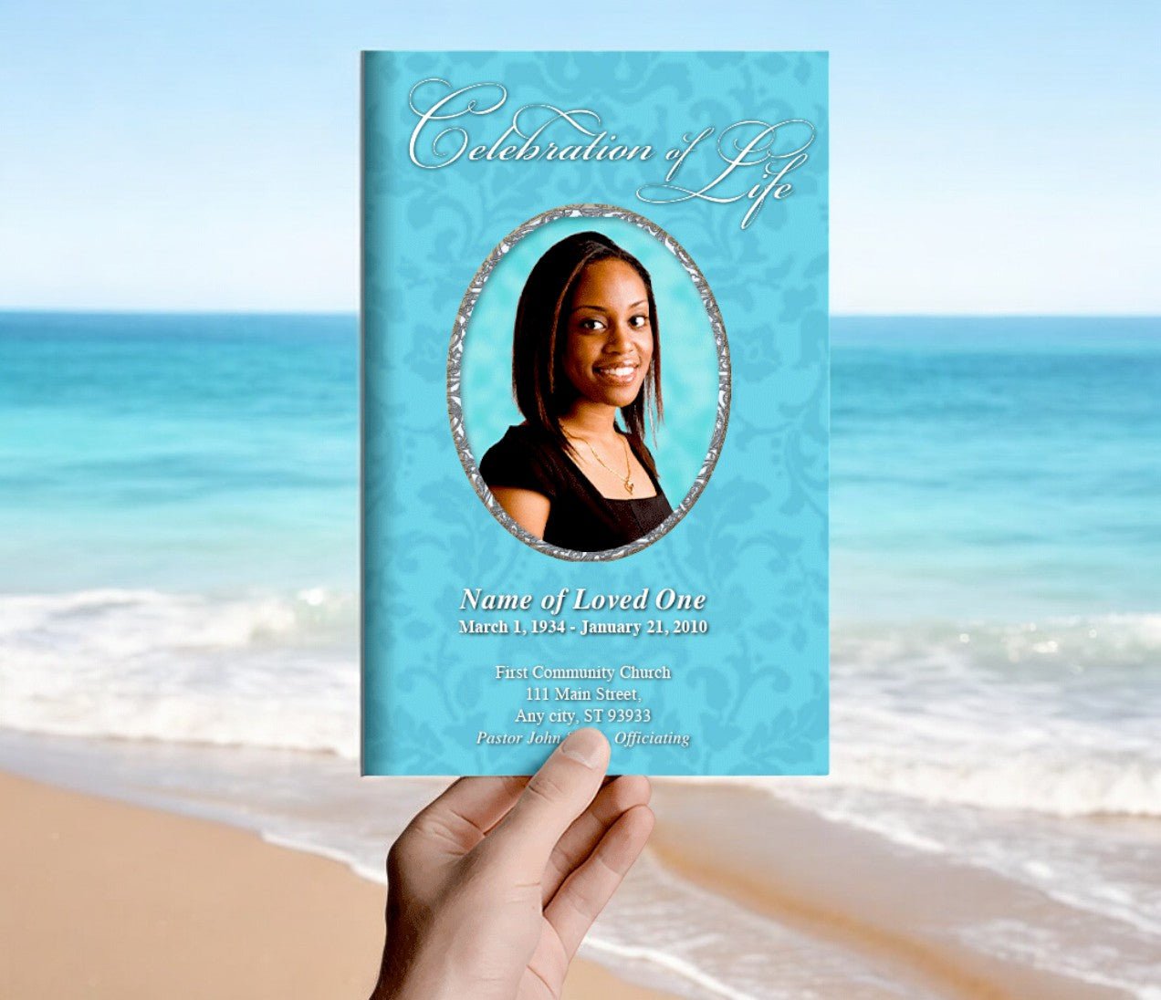 Whitney Funeral Program Template - Celebrate Prints